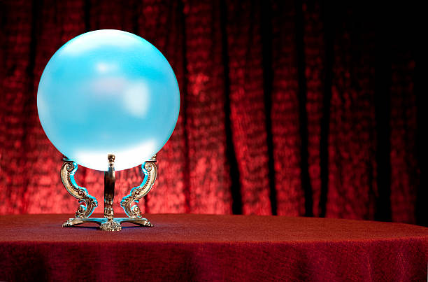 Free picture: close up, crystal, ball, against, blue, background