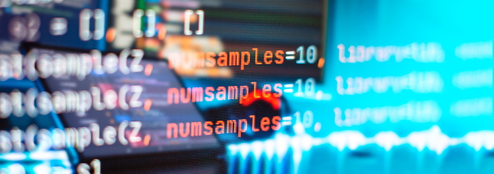 Notebook Coding Background Business Data Analytics Programming Online Digital World Technology