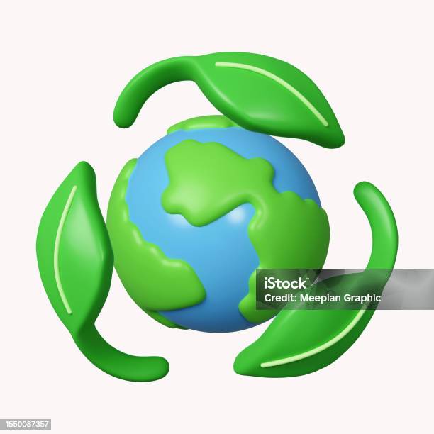Photo Libre De Droit De Recyclage Des Feuilles 3d Avec Le Symbole De La