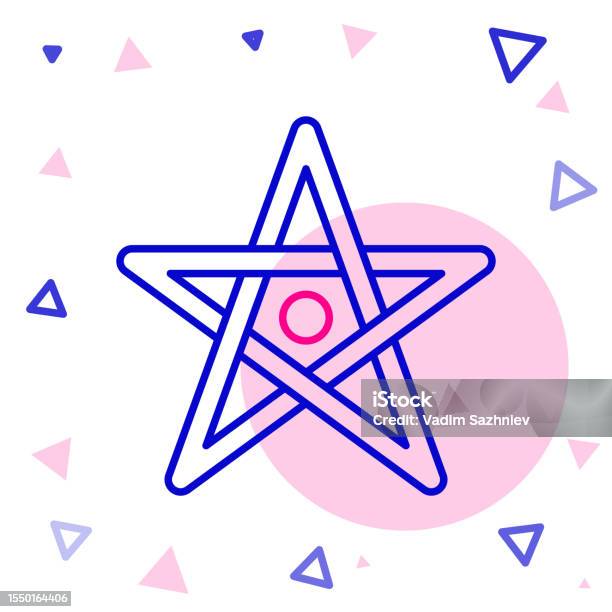 Icône Pentagram De Ligne Isolée Sur Fond Blanc Symbole Détoile Occulte