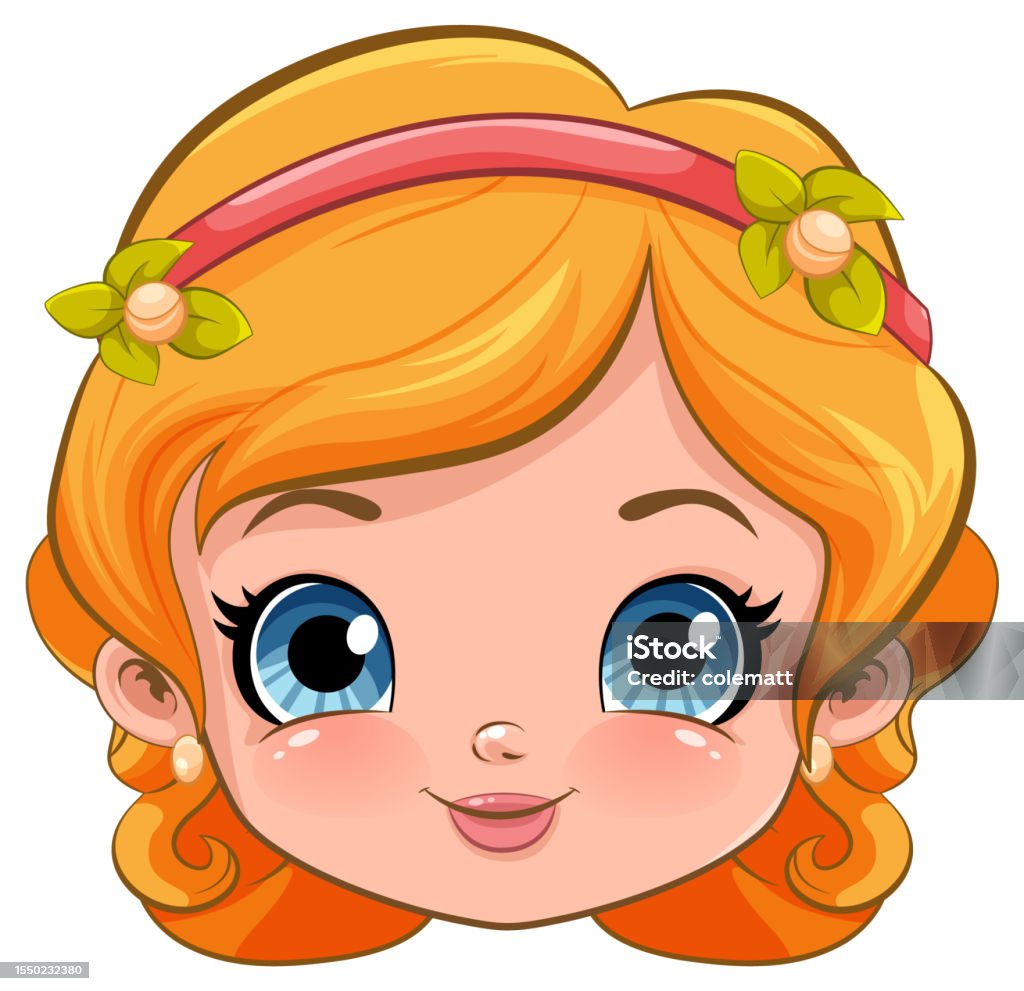 Beautiful Woman Face Cartoon Stock Illustration Download Image Now