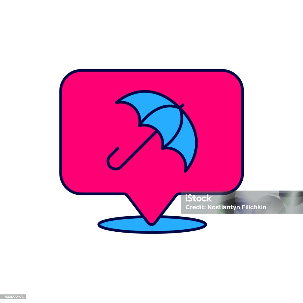 Contour Rempli Icône Parapluie Isolée Sur Fond Blanc Concept Dassurance