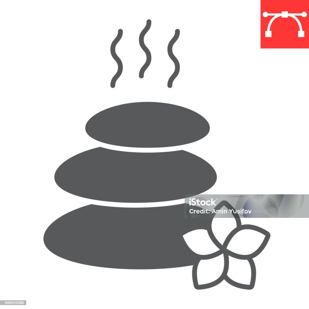 Hot Stone Massage Glyph Icon Stock Illustration Download Image Now Balance Beauty Beauty