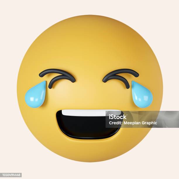 Photo Libre De Droit De Émoticône De Rire 3d Avec Des Larmes De Joie