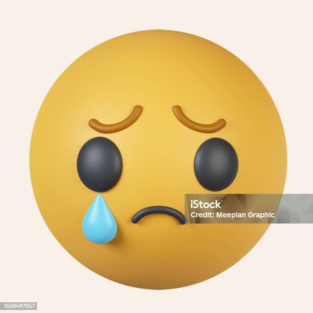 Photo Libre De Droit De 3d Émoticône Pleurant Triste Render Cry Emoji