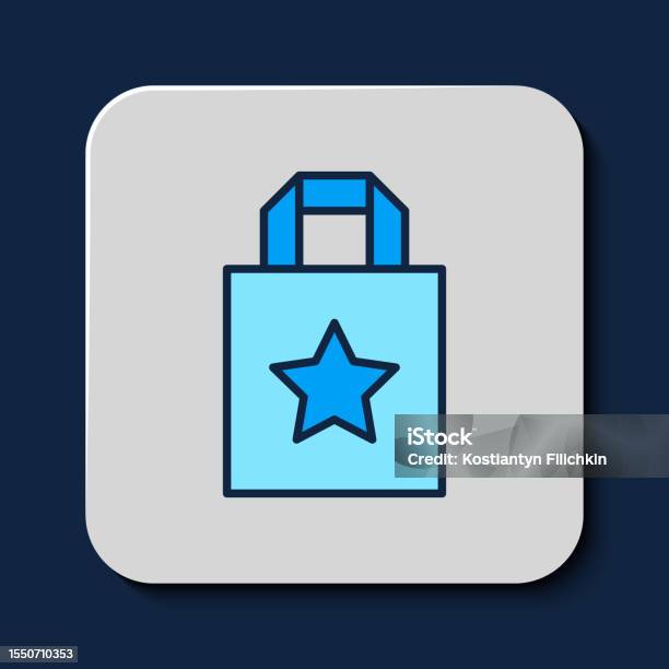 Contour Rempli Icône De Panier En Papier Isolée Sur Fond Bleu Signe De