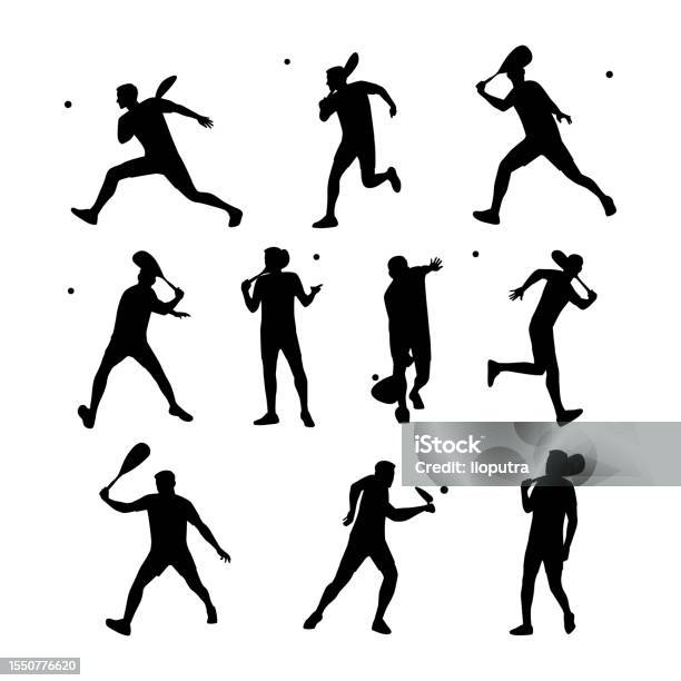 Squash Players Man Character Set Stock Illustration Download Image Now Activity Adult Art