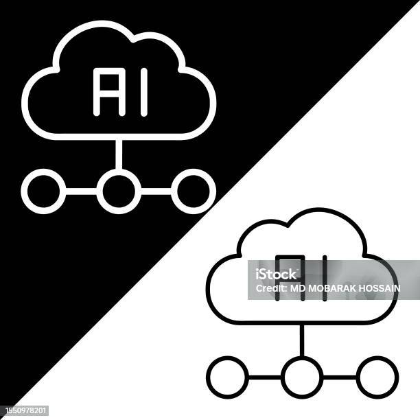 Ikon Ai Komputasi Awan Ikon Vektor Cloud Computing Dari Koleksi