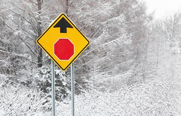 Free Stock Photo of Snowy Road With Yellow Arrow Sign | Download Free ...
