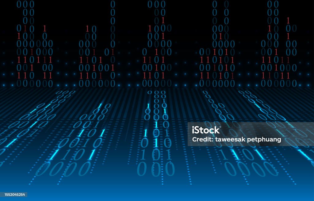 Binary Code Seamless Pattern Abstract Technology Background Programming Encoded Information