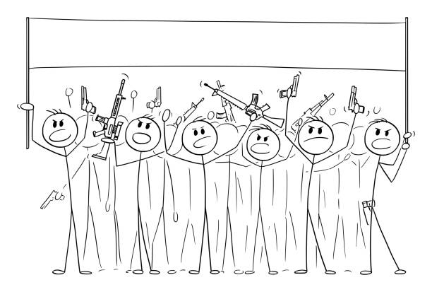 110 Stick Figure Violence Fighting Conflict Stock Illustrations