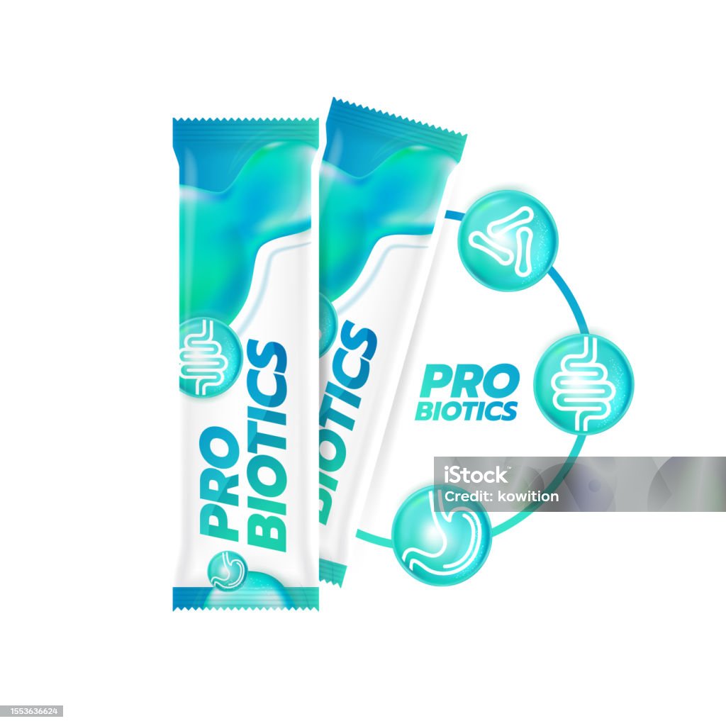 Probiotic Foods Good Bacteria Vector Illustration Stock Illustration