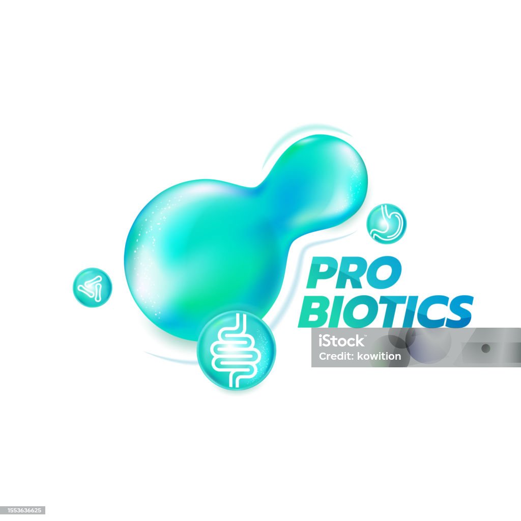 Probiotic Foods Good Bacteria Vector Illustration Stock Illustration