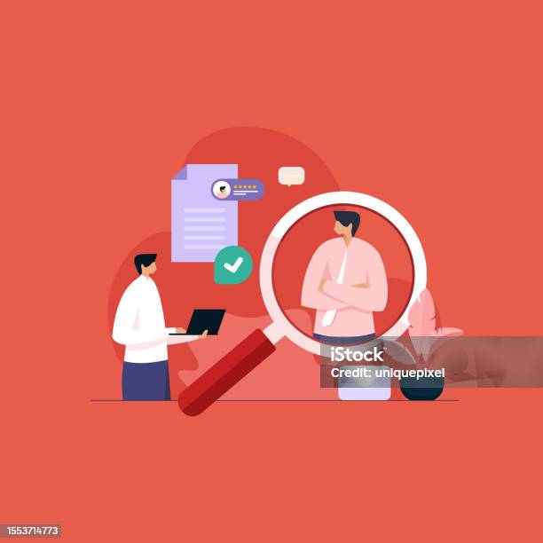 Confident Candidate Stand Out On Hr Magnifying Glass Human Resources On