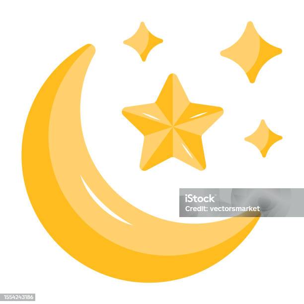 Bulan Dengan Bintang Ikon Datar Malam Ilustrasi Stok - Unduh Gambar ... Bulan Dengan Bintang Ikon Datar Malam Ilustrasi Stok - Unduh Gambar ...