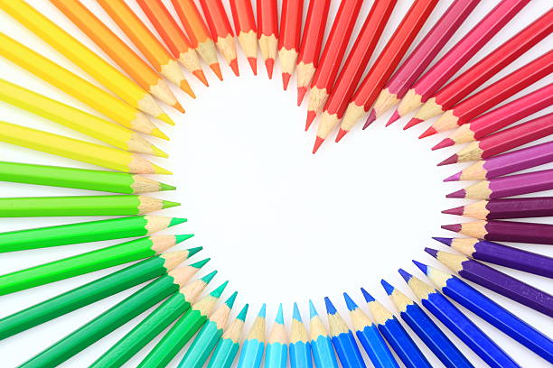Free Stock Photo of Valentines Day Card With Heart Made of Pencils ...