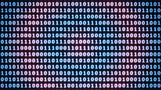 Data Biner Digital Di Layar Komputer Latar Belakang Angka Abstrak