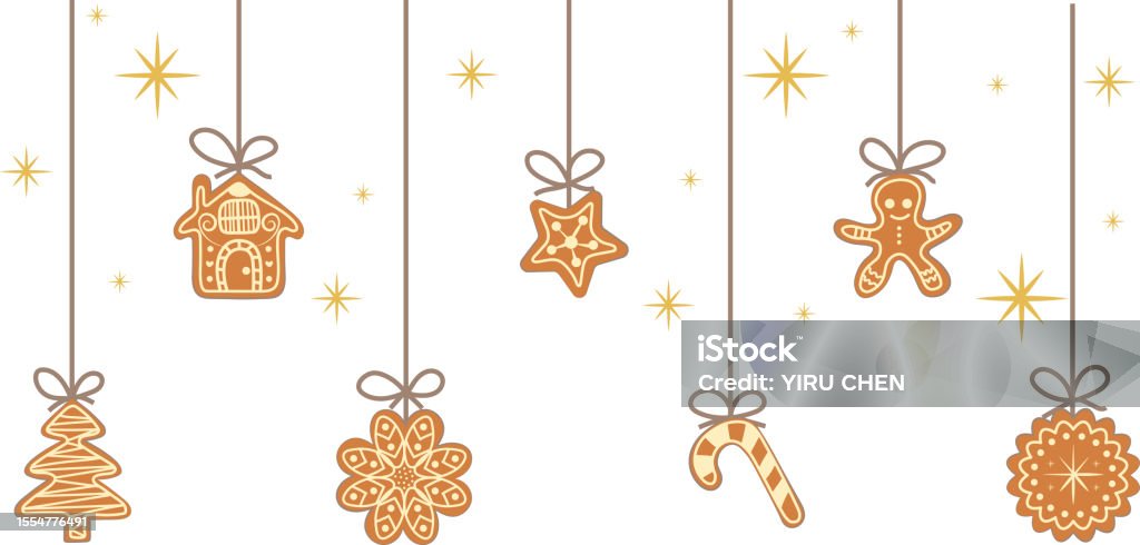Cute Christmas Gingerbread Man Bake Decoration Doodle Illustration