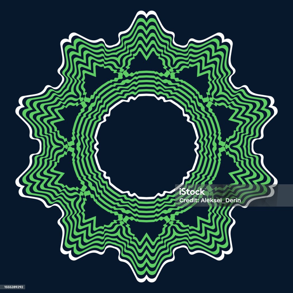 Symmetrical Composition Of Wavy Lines Abstract Element For Design