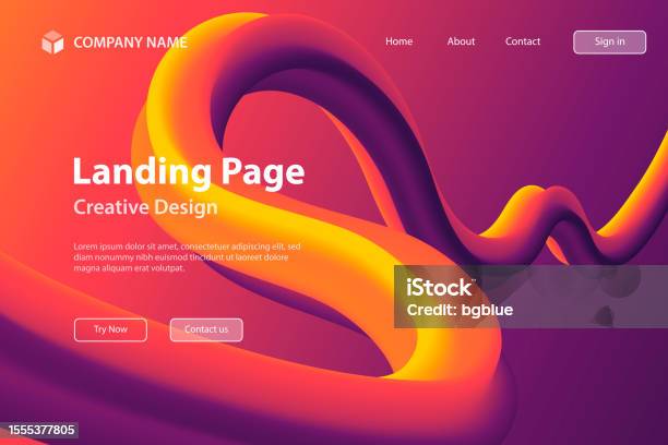 Template Halaman Arahan Desain Abstrak Fluida Pada Latar Belakang
