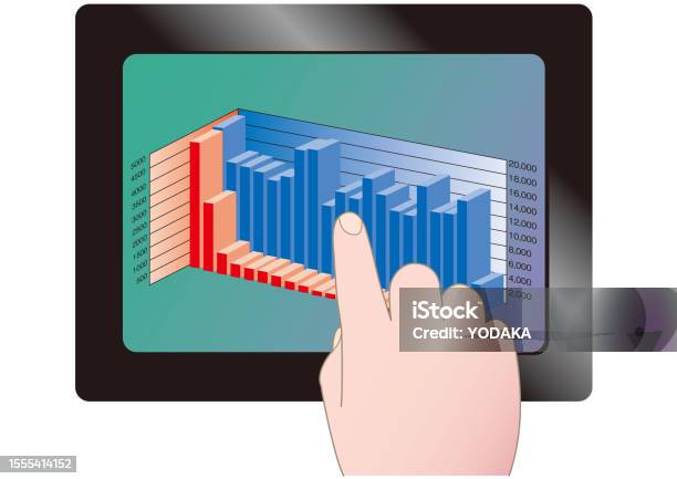 Grafik Yang Ditampilkan Di Tablet Dan Tangan Yang Menanganinya ... Grafik Yang Ditampilkan Di Tablet Dan Tangan Yang Menanganinya ...