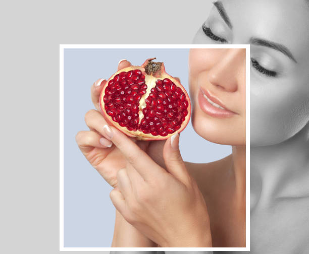 1 200 Beauty Woman Face Red Lips Natural Clean Healthy Skin Stock