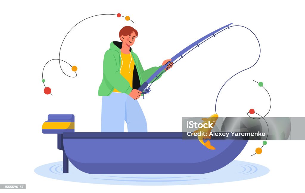 Fisherman At Boat Vector Concept Stock Illustration - Download Image ... Fisherman At Boat Vector Concept Stock Illustration - Download Image ...