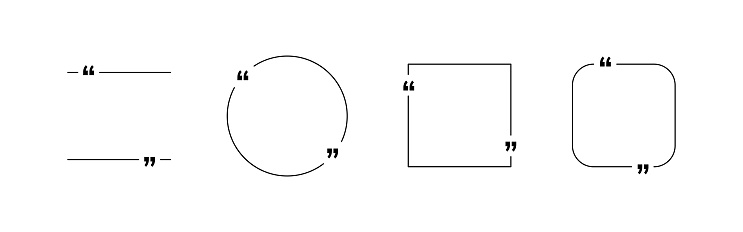 Quoting Box Set Quote Frame With Quotation Marks Speech Bubble For Text