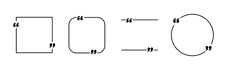 Quoting Box Set Quote Frame With Quotation Marks Speech Bubble For Text