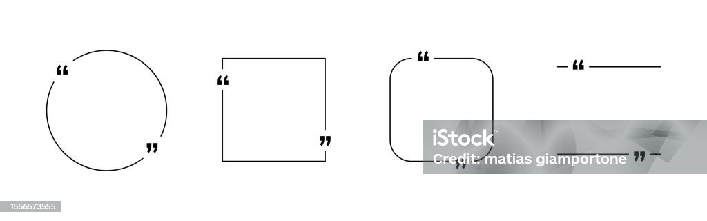 Quoting Box Set Quote Frame With Quotation Marks Speech Bubble For Text