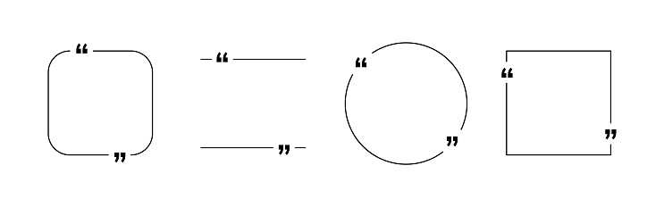 Quoting Box Set Quote Frame With Quotation Marks Speech Bubble For Text