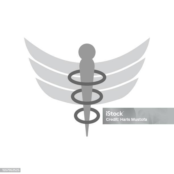 Modèle De Conception Dicône Caduceus Illustration Vectorielle Isolée