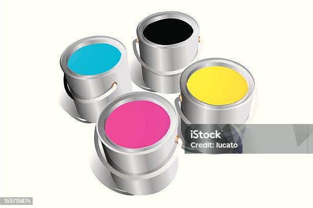 Cmyk 페인트 캔 필기용 잉크에 대한 스톡 벡터 아트 및 기타 이미지 필기용 잉크 갤런 캔 Istock