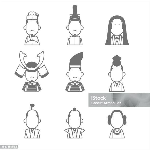 Ensemble De Pictogrammes De Lhistoire Japonaise Vecteurs Libres De