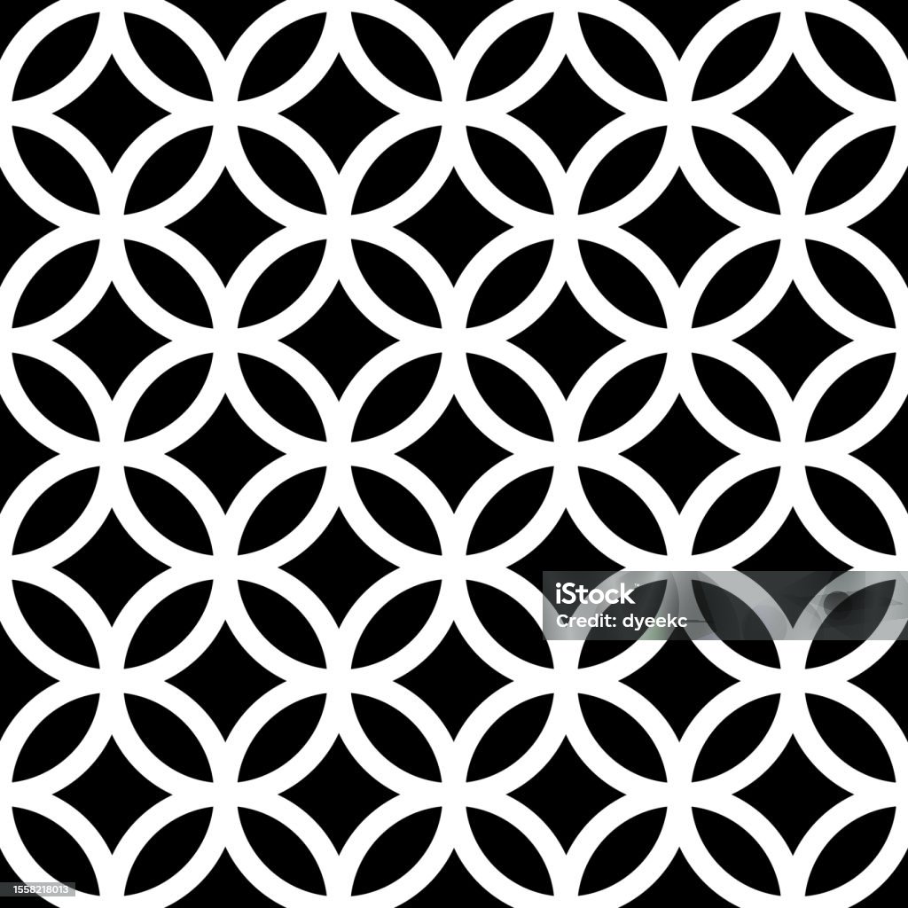 Interlocking Intersecting Circles Rings Repeatable Seamless Pattern