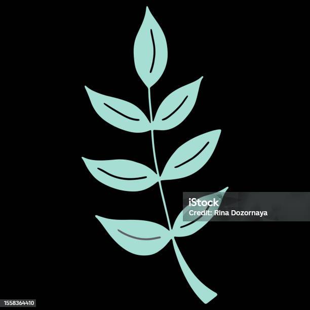 Colorful Vector Leaf Illustration On Black Background Stock