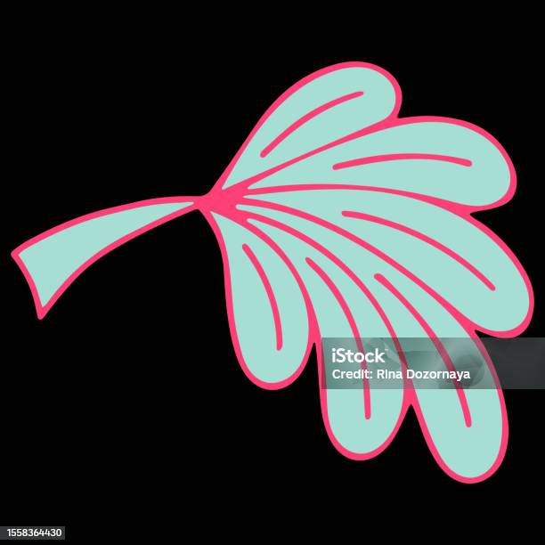 Colorful Vector Leaf Illustration On Black Background Stock