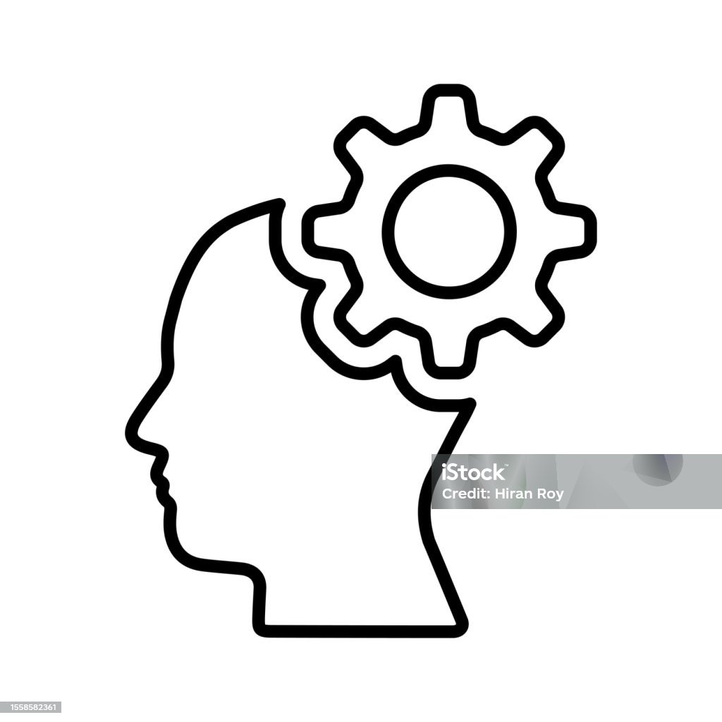 Ilustración De Icono De Configuración Mental Línea Símbolo De Contorno