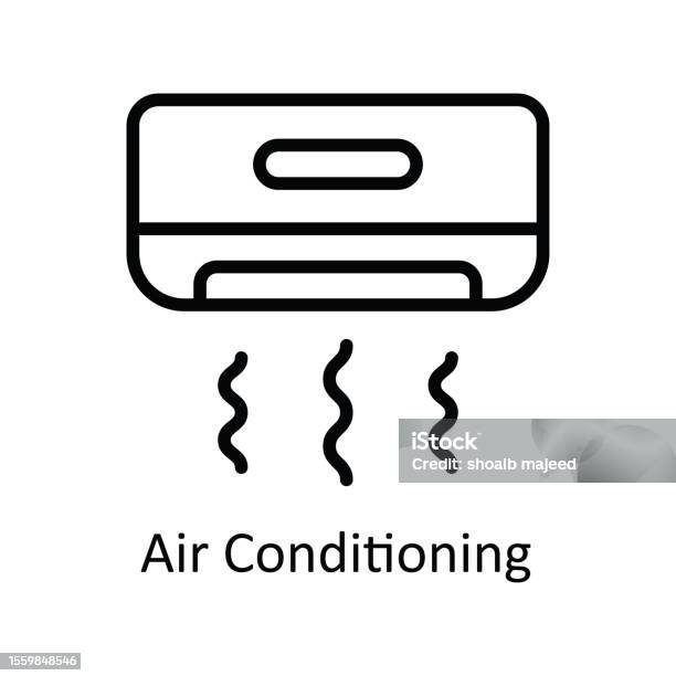 Climatisation Contour Vectoriel Icône Illustration De Conception