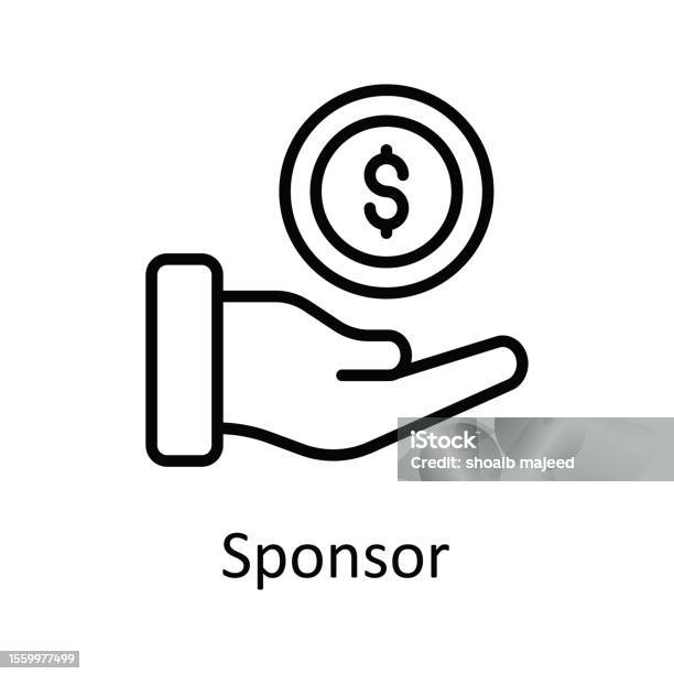 Garis Besar Vektor Sponsor Ilustrasi Desain Ikon Simbol Streaming ... Garis Besar Vektor Sponsor Ilustrasi Desain Ikon Simbol Streaming ...