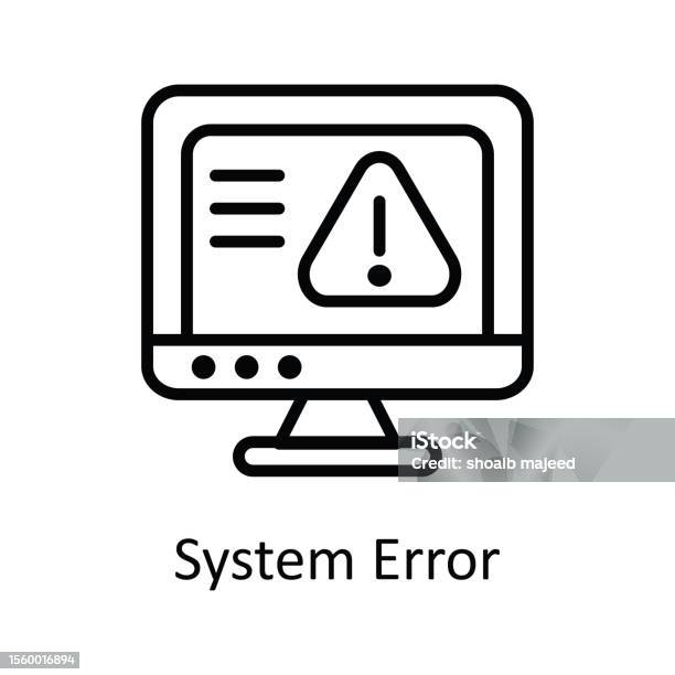 System Error Vector Outline Icon Design Illustration User Interface