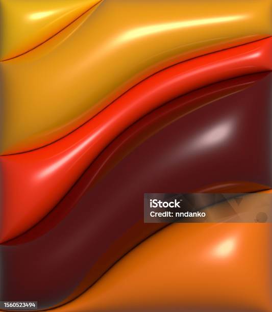 Latar Belakang Oranye Abstrak Dengan Garis Lengkung Ilustrasi Rendering