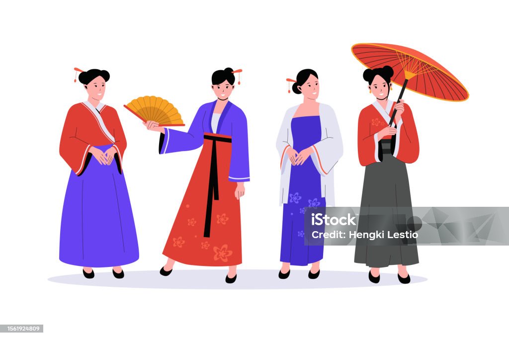 Chinese Woman In Traditional Clothes Vector Illustrations Stock ... Chinese Woman In Traditional Clothes Vector Illustrations Stock ...