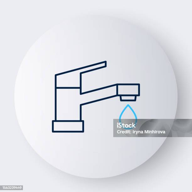 Ligne Icône Du Robinet Deau Isolée Sur Fond Blanc Concept De Contour