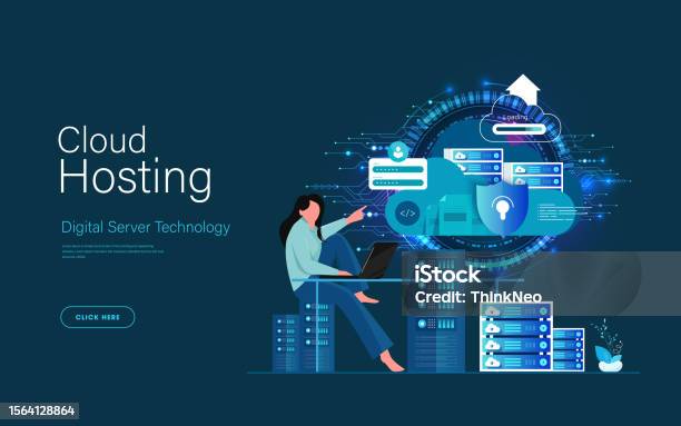 Web Hosting Concept Cloud Computing Online Database Technology Security Computer Web Data Center