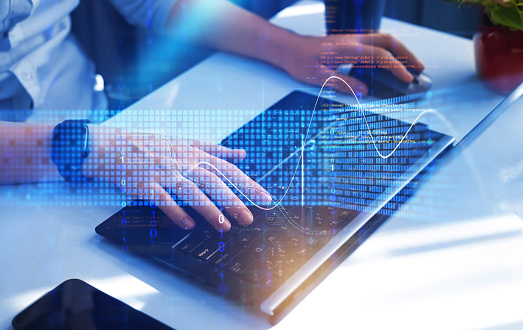 Analysing And Visualizing Datadata Storage And Cyber Base Programmingsoftware And Coding Concept