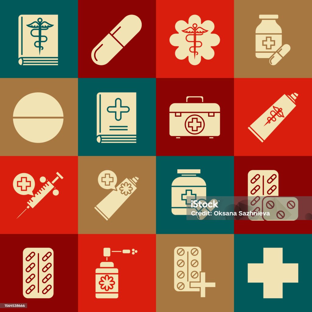 Set Cross Medis Rumah Sakit Pil Dalam Kemasan Blister Obat Tabung Krim