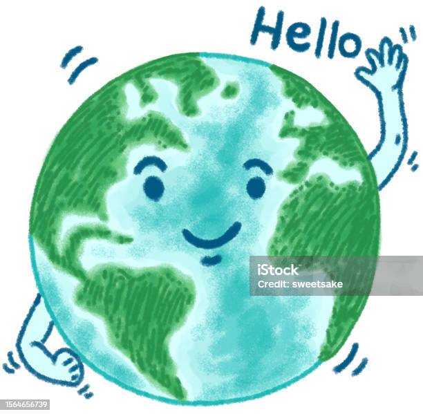 Planet Bumi Yang Lucu Mengatakan Halo Ilustrasi Karakter Kartun ... Planet Bumi Yang Lucu Mengatakan Halo Ilustrasi Karakter Kartun ...
