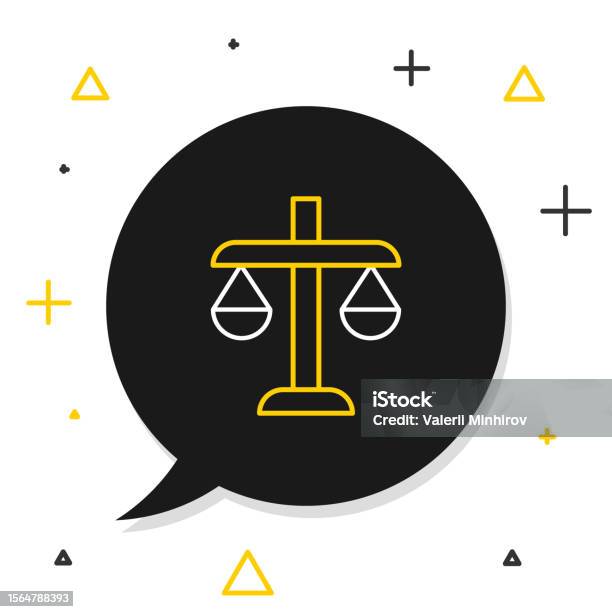 Icône Déchelles De Ligne De Justice Isolées Sur Le Fond Blanc Symbole