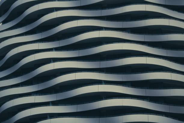 Free Stock Photo of Modern apartment building with wavy balconies ...
